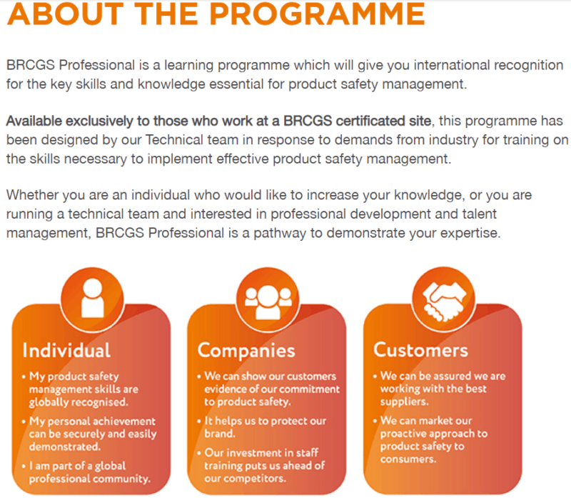 BRCGS Professional Recognition